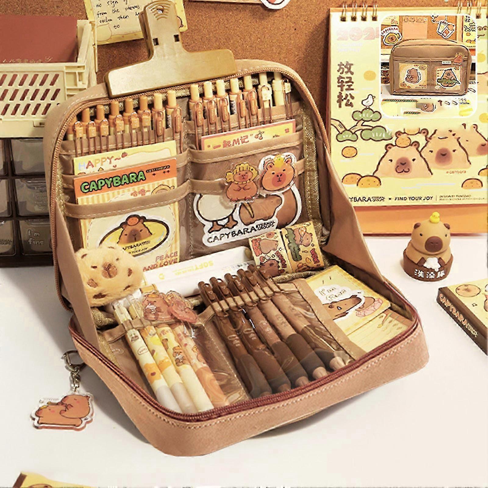 Cute Capybara Pencil Case, Capybara School Supplies, Wide Opening Mouth ...