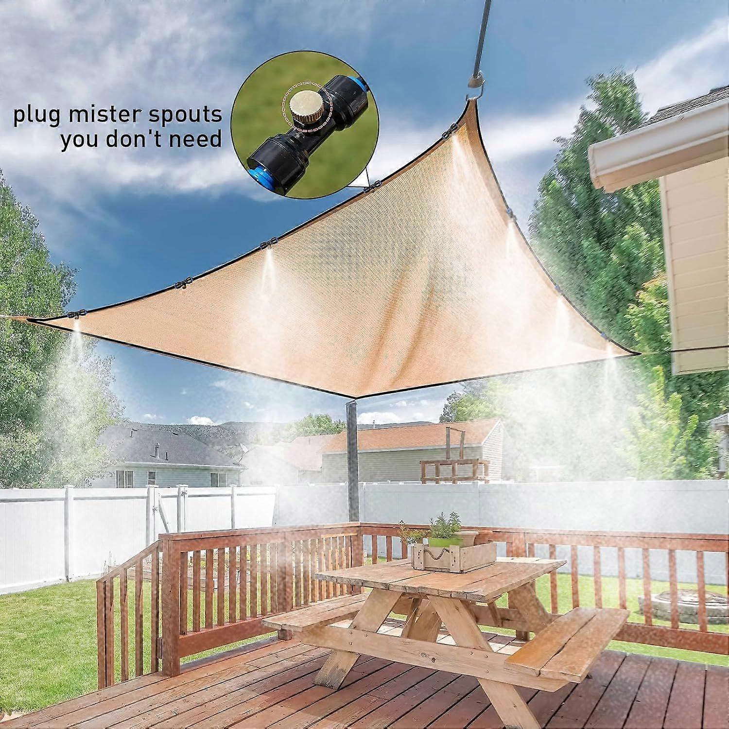 Misting System with Filter 59FT(18M)+10 Nozzle Plugs | Fruugo UK