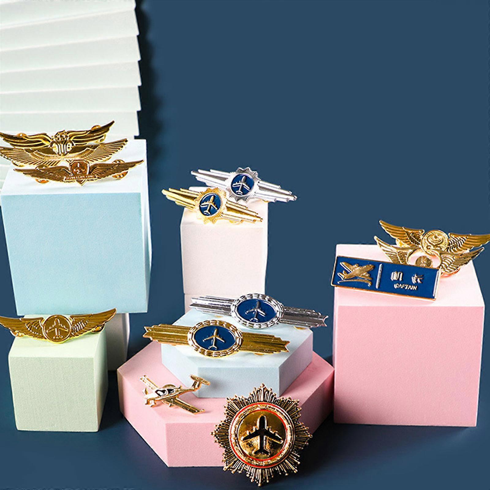 Pilot Badge Captain Chest Badge Aviation Wing Badge Metal Airlines Pin ...