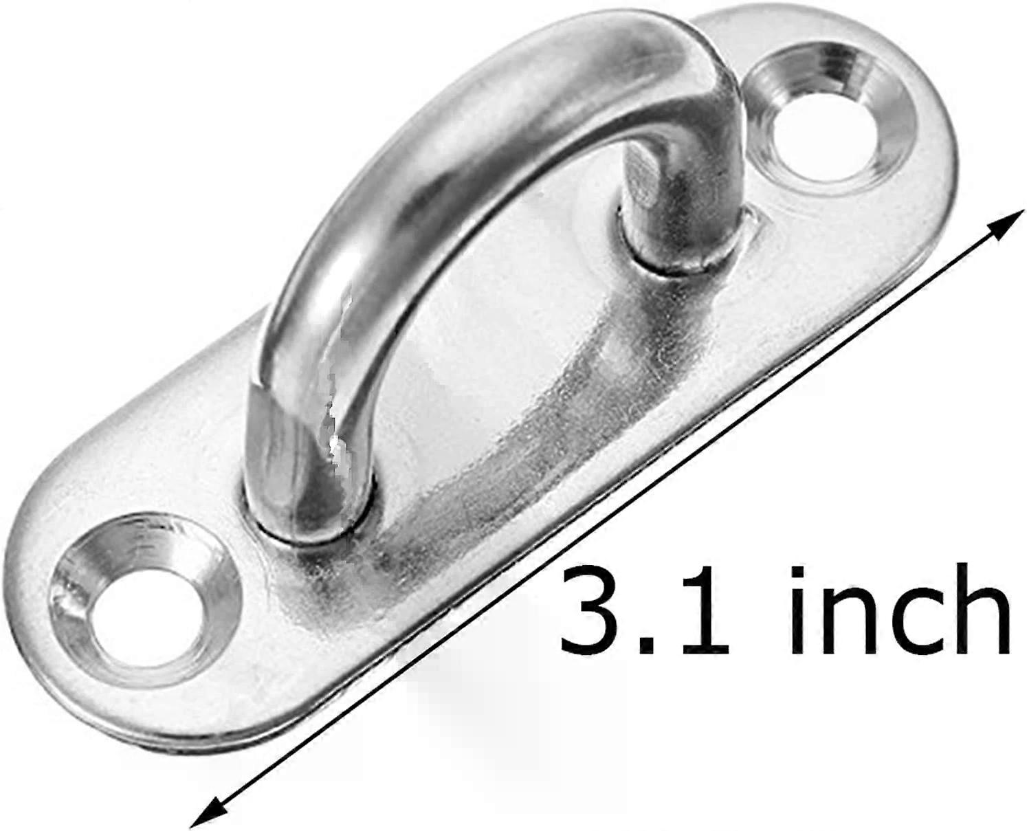 Ceiling Hooks Pad Eyes Plate, 4 Pcs 3.1 Inch 304 Stainless Steel Marine ...