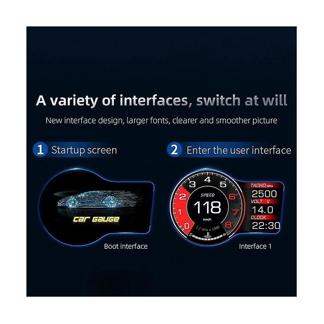 Obd2 Eobd Multifunction Lcd Display Obd+gps Hud Auto Computer Car Real ...