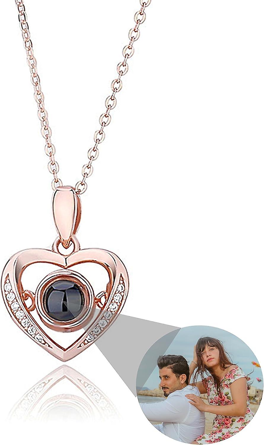 Custom Photo Necklace with Picture Inside Personalized Heart Photo ...
