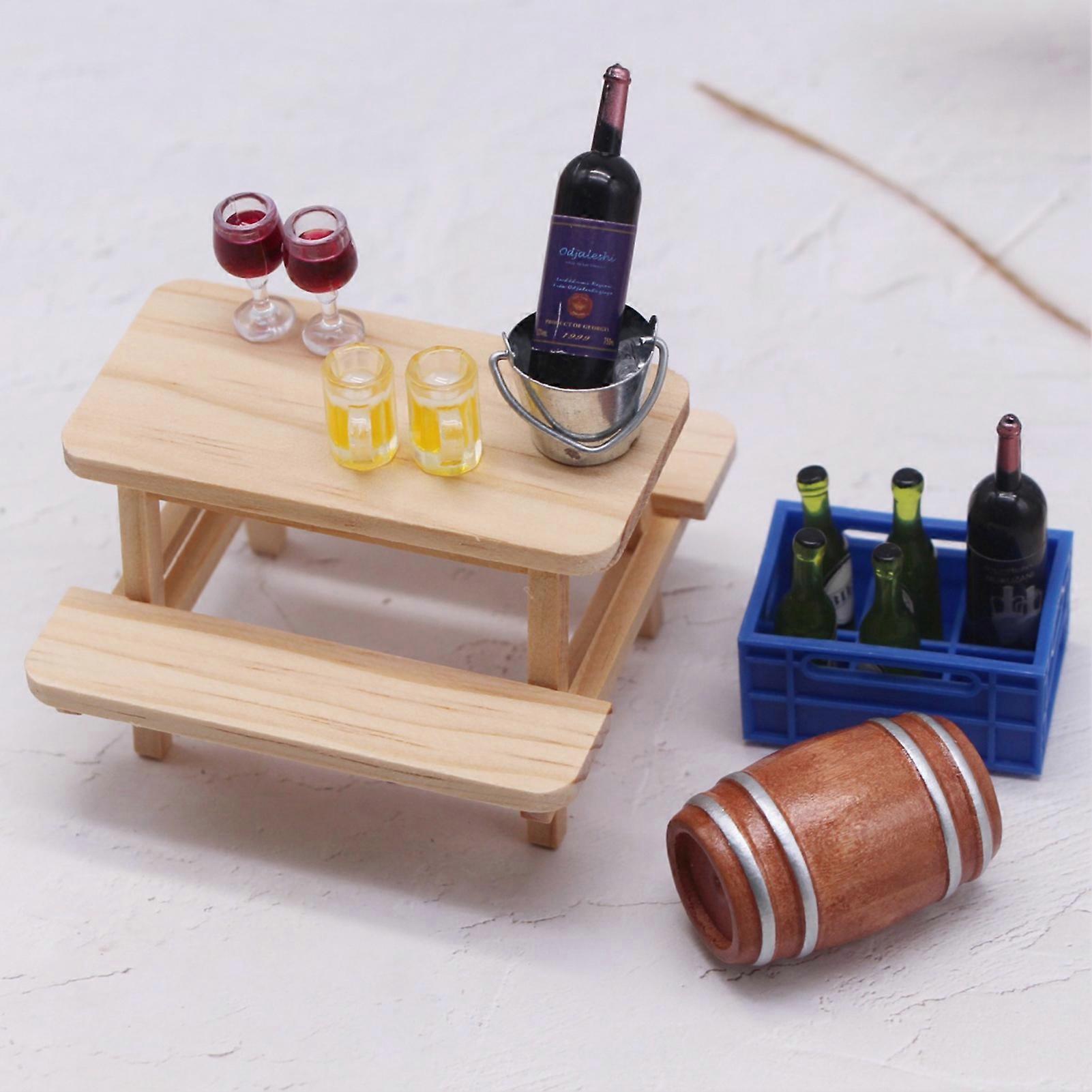 1 Set Mini Wine Cellar Dollhouse Simulation Miniature Red Wine Bottle ...