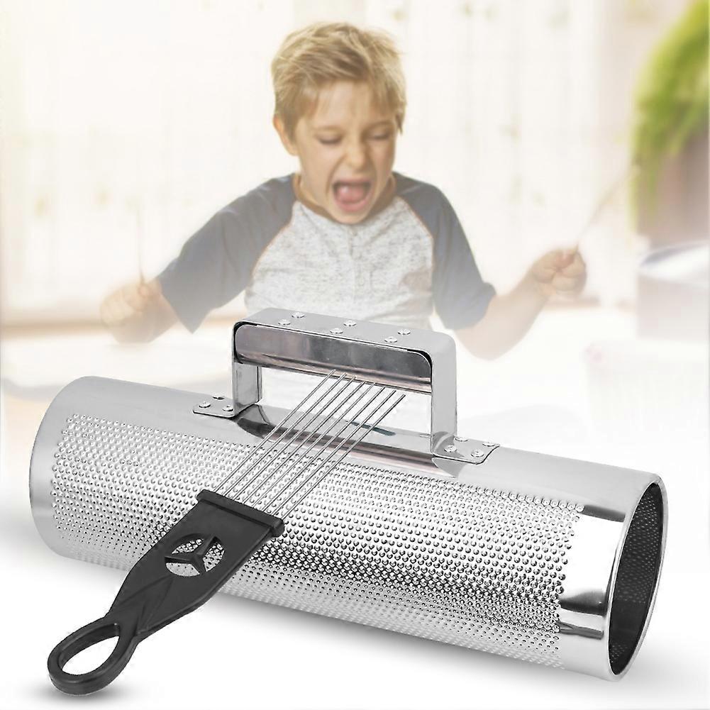 Metal Guiro With Scraper Black Cylinder Sand Shaker Hand Percussion ...