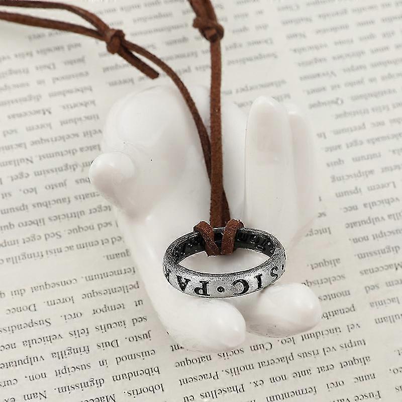 Movie Game Uncharted 4 Necklace Nathan Drake Cosplay Ring Leather Code ...