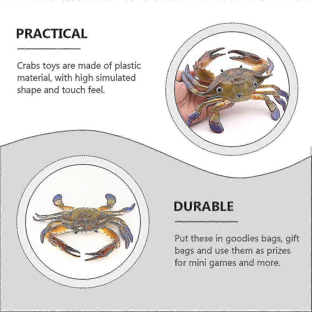 2pcs Artificial Crabs Toys Fake Crabs Models Lovely Imitation Crabs ...