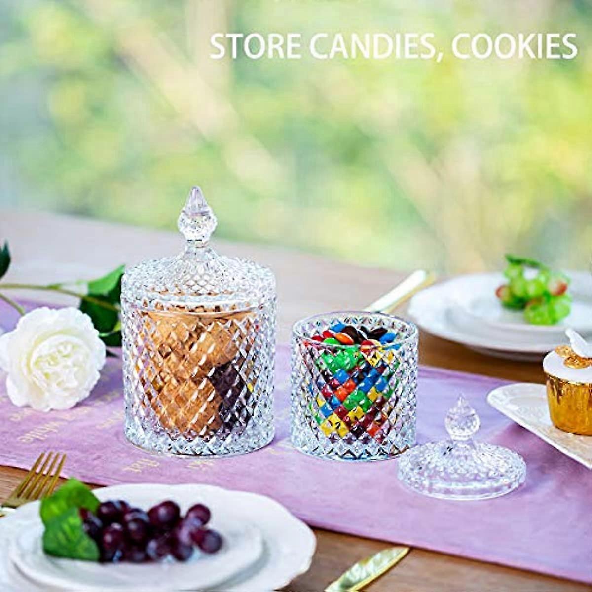 Candy Dishes with Lids-Candy Containers Glass Cookie Trasparent Jar for ...