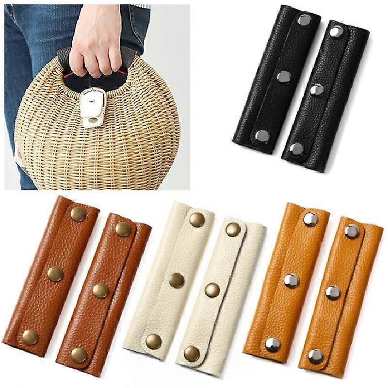 2Pcs Bag Handle Covers Anti-strangulation Hand Buttons Faux Leather ...