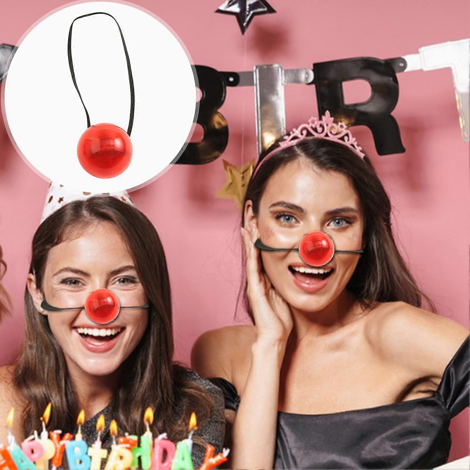 1 Set Red Nose Days 2024 LED Glowing Red Clown Nose Funny Clown Nose ...