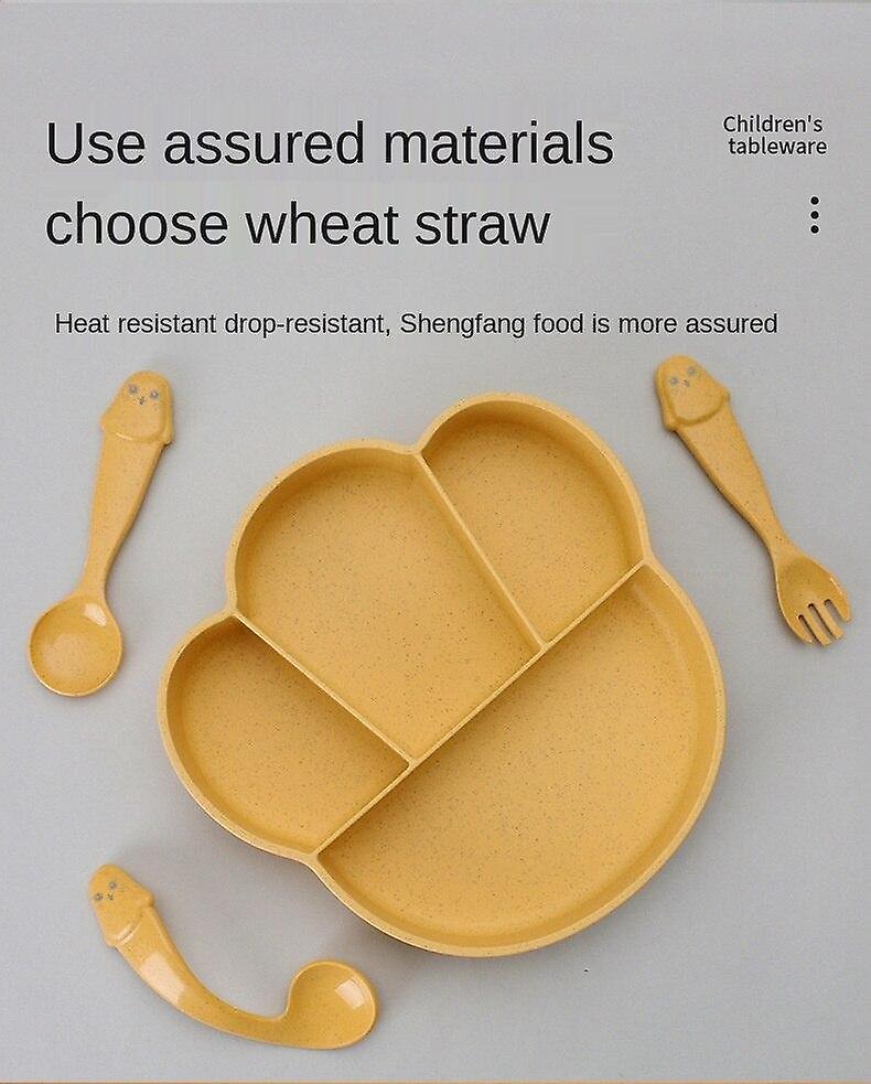 Children's Tableware Cartoon Compartment Wheat Dinner Plate Children ...