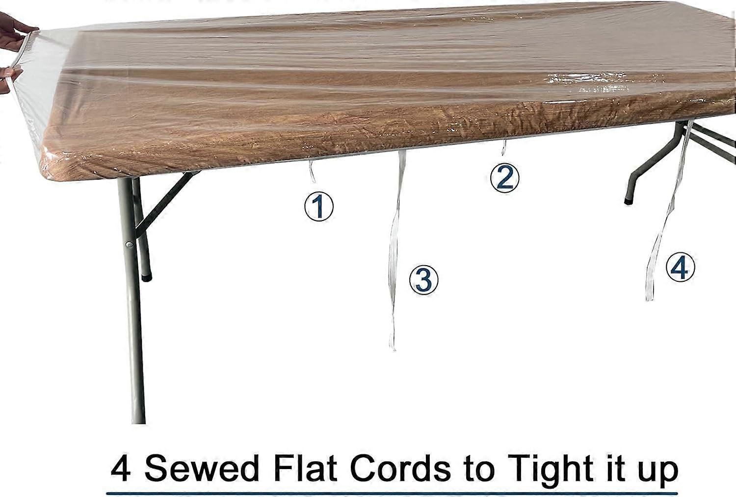 Clear Rectangular Vinyl Tablecloth - Heavy Duty Elastic Tablecloth ...