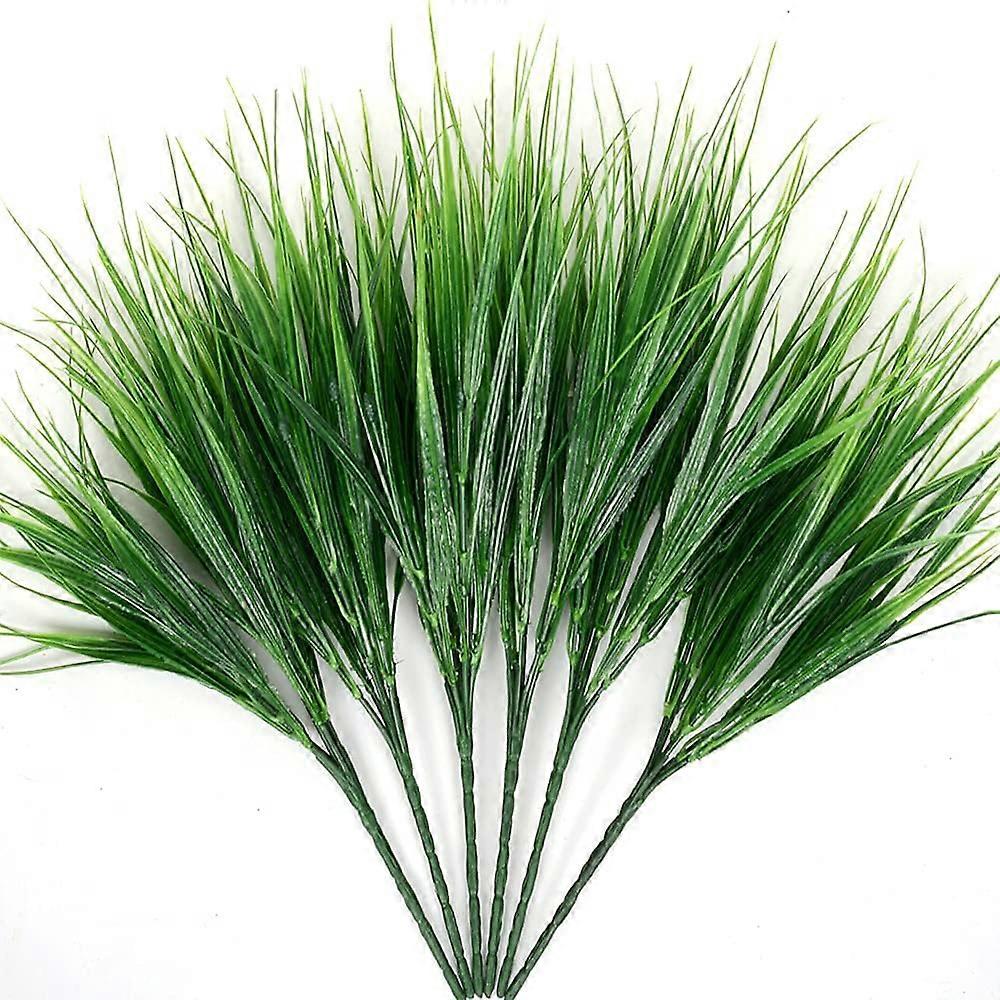 6pcs Artificial Grass Plants Bushes Faux Plastic Fake Wheat Grass for ...