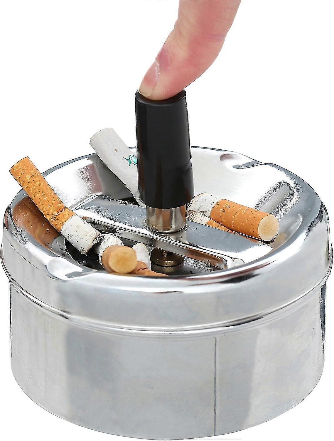 Ash Tray Small Silver Outdoor Ashtray Chrome Outdoor Ashtray With Lid ...