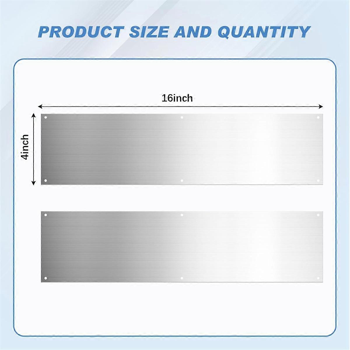 2 Pieces Door Kick Plate Kick Plates for Exterior Doors Aluminum Kick ...