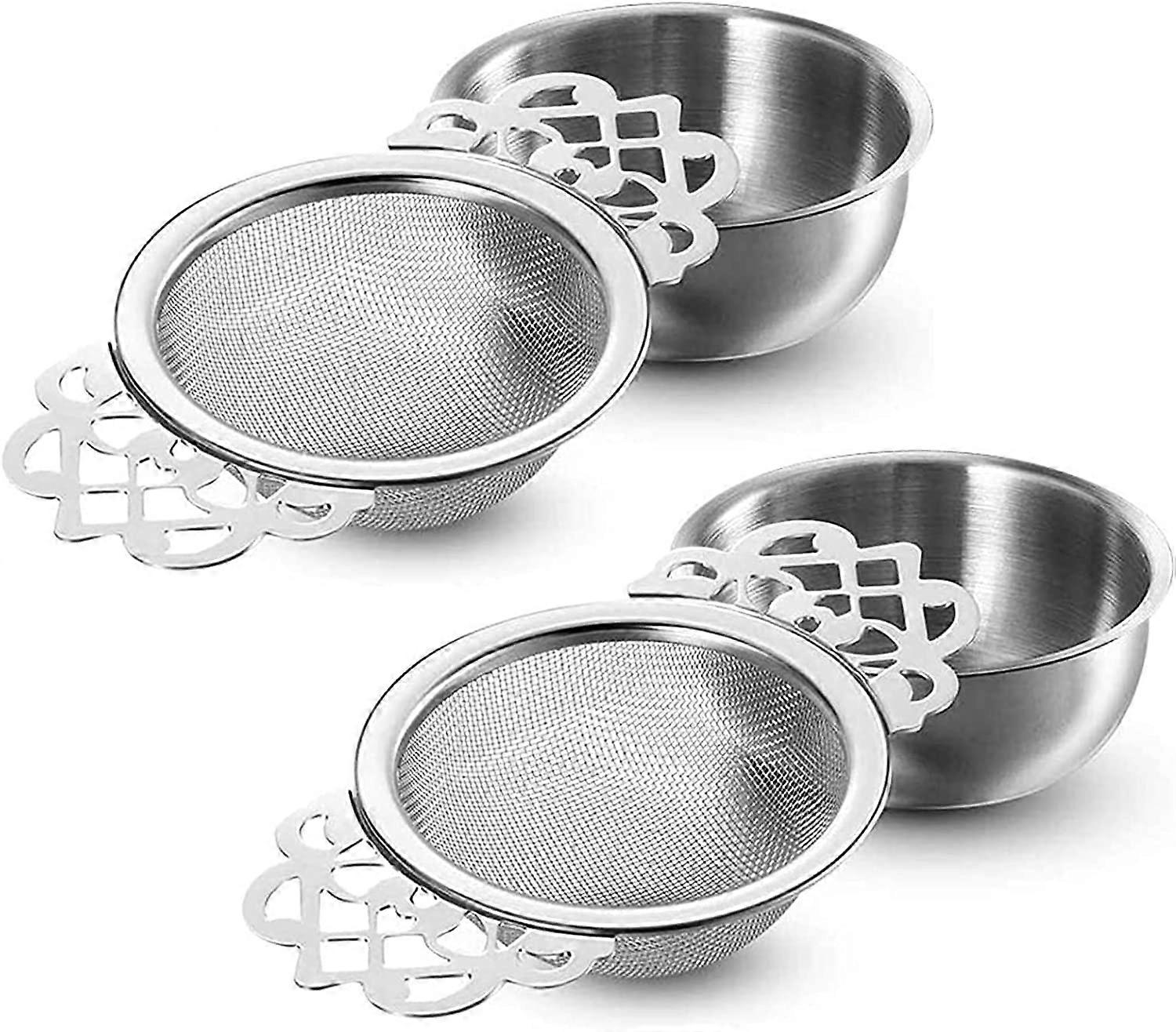 Tea Filter, Stainless Steel Tea Strainer with Bowl, Ultra Fine Mesh Tea ...