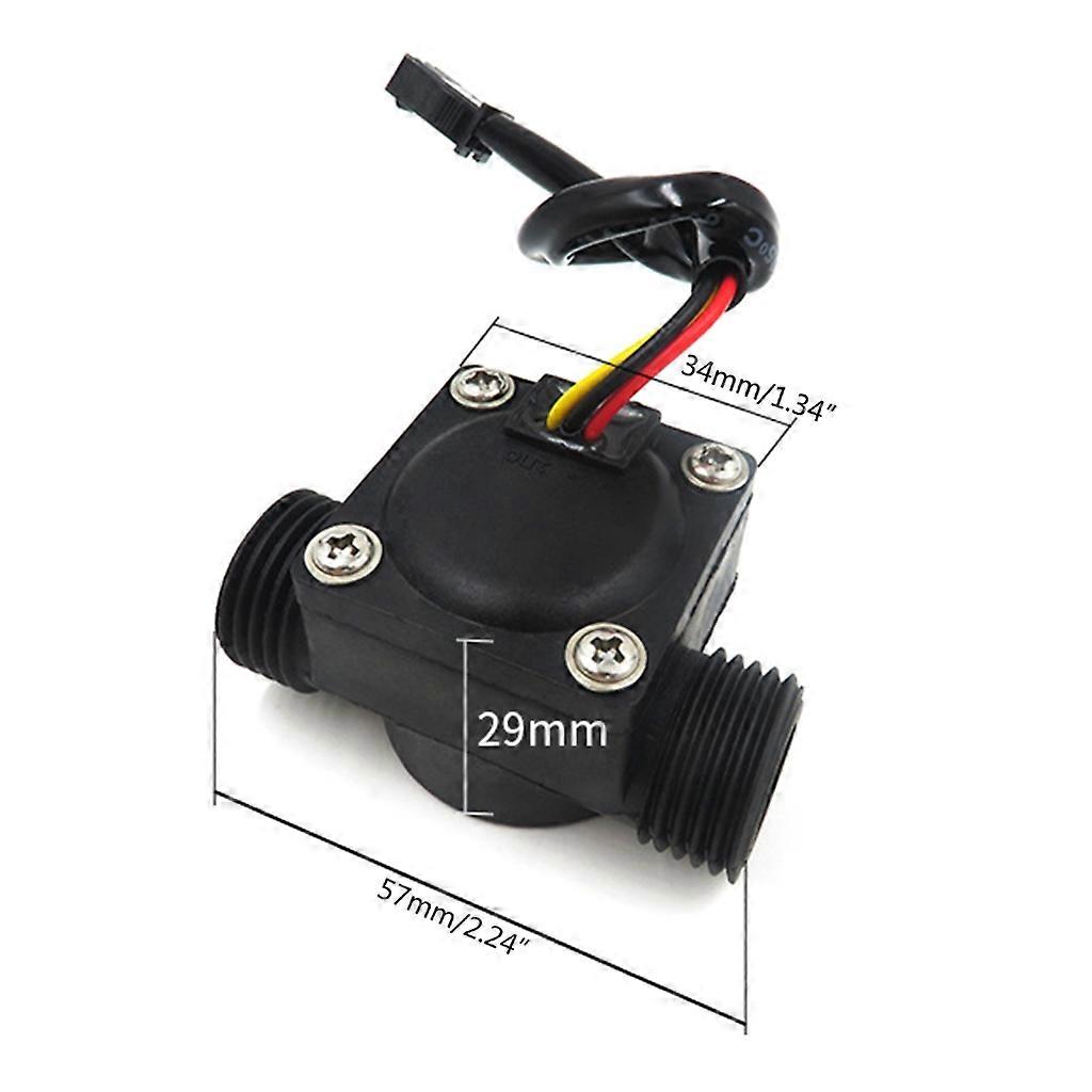 1/2" Water Flow Sensor Food-grade Switches Hall Effect Flowmeter Fluid ...