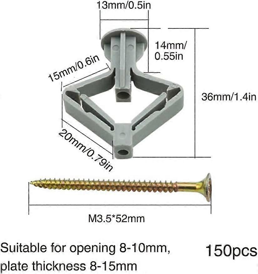 150 Pieces Plasterboard Anchors, Plasterboard Anchors with Screws ...