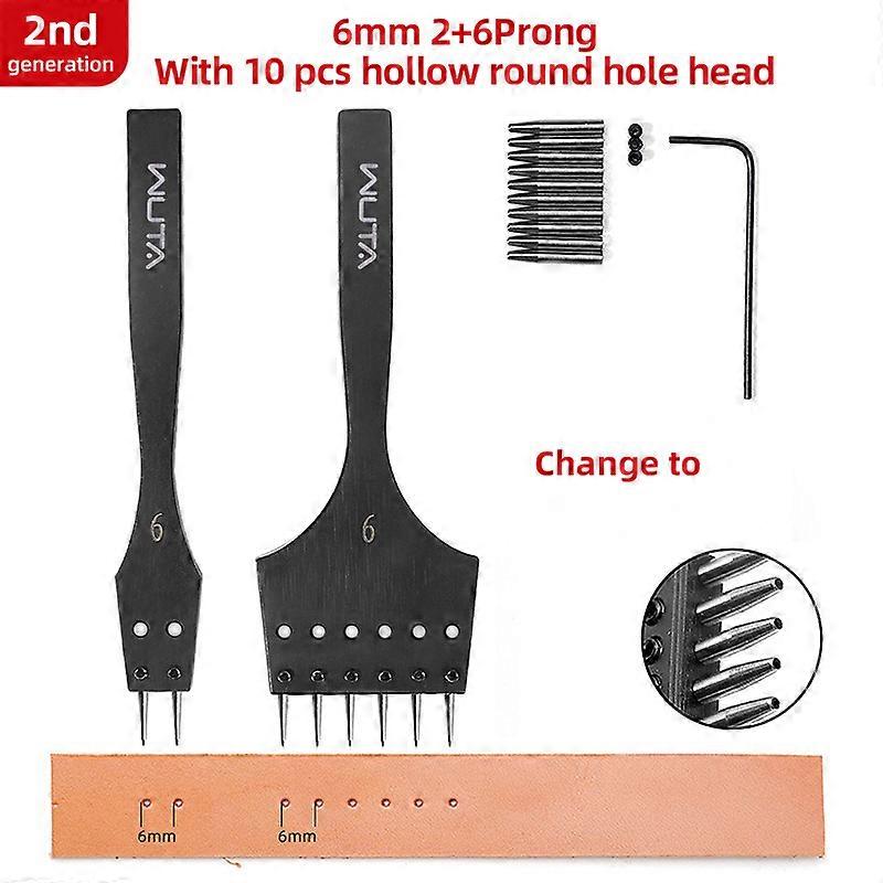 WUTA Sharp Head Replaceable Pricking Iron Removable Round Hole Punch Leather Craft Chisel DIY ...