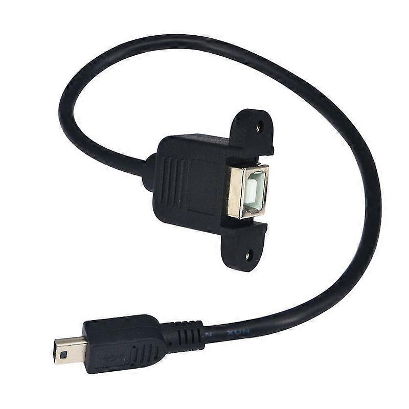 USB Type B USB-B Female with Panel Mount to Mini USB Plug Male Adapter ...