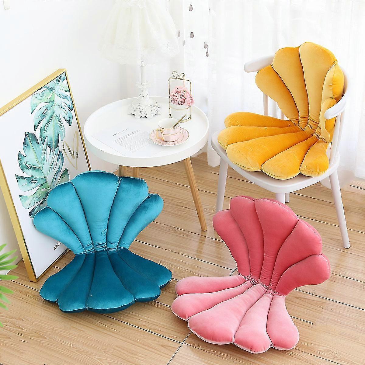 Luxury Velvet Shell Stuffed Chair Seat Cushion Art Style Shell Back ...
