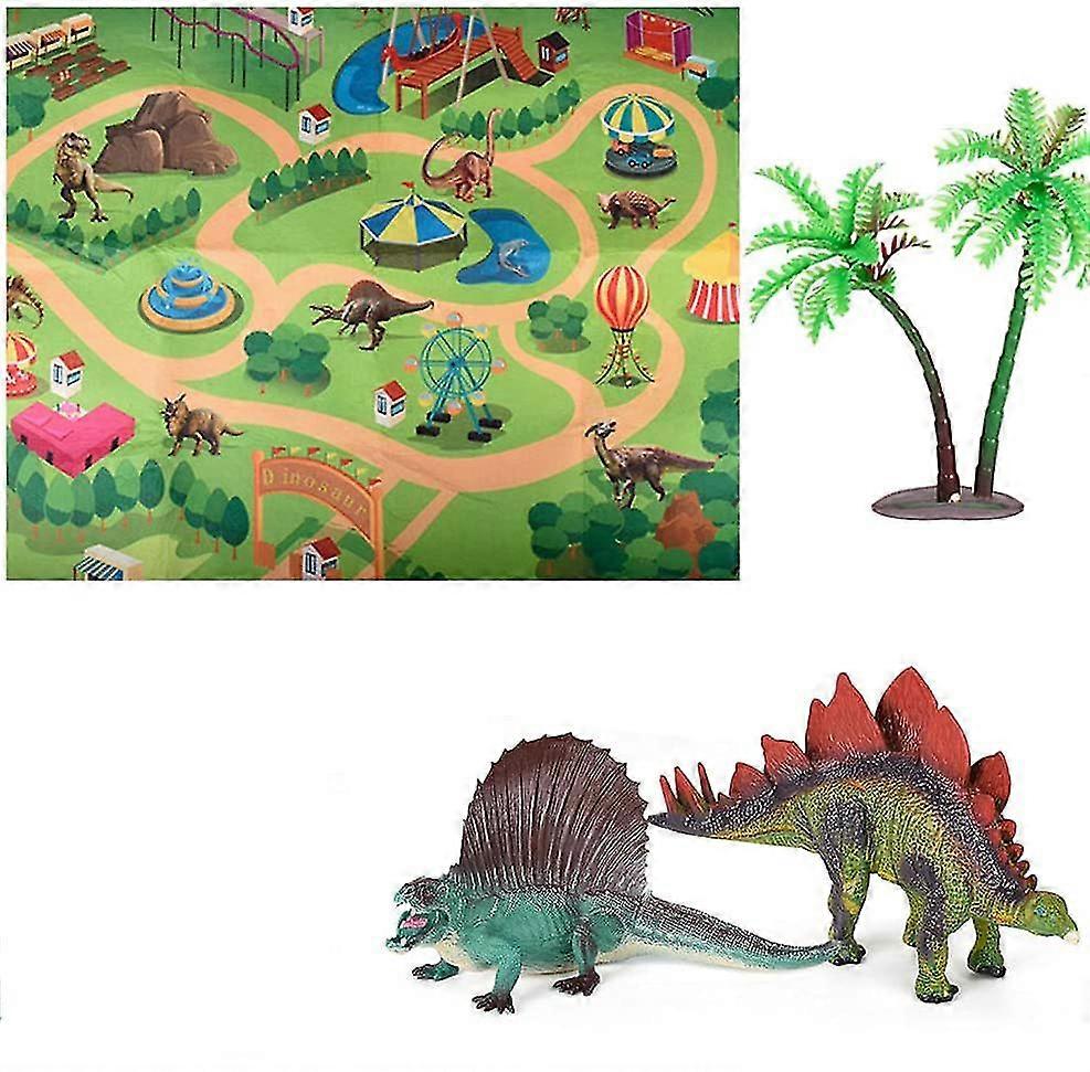Dinosaur Toy Figure With Play Mat, Dinosaur Toy Set Dino Play Set ...