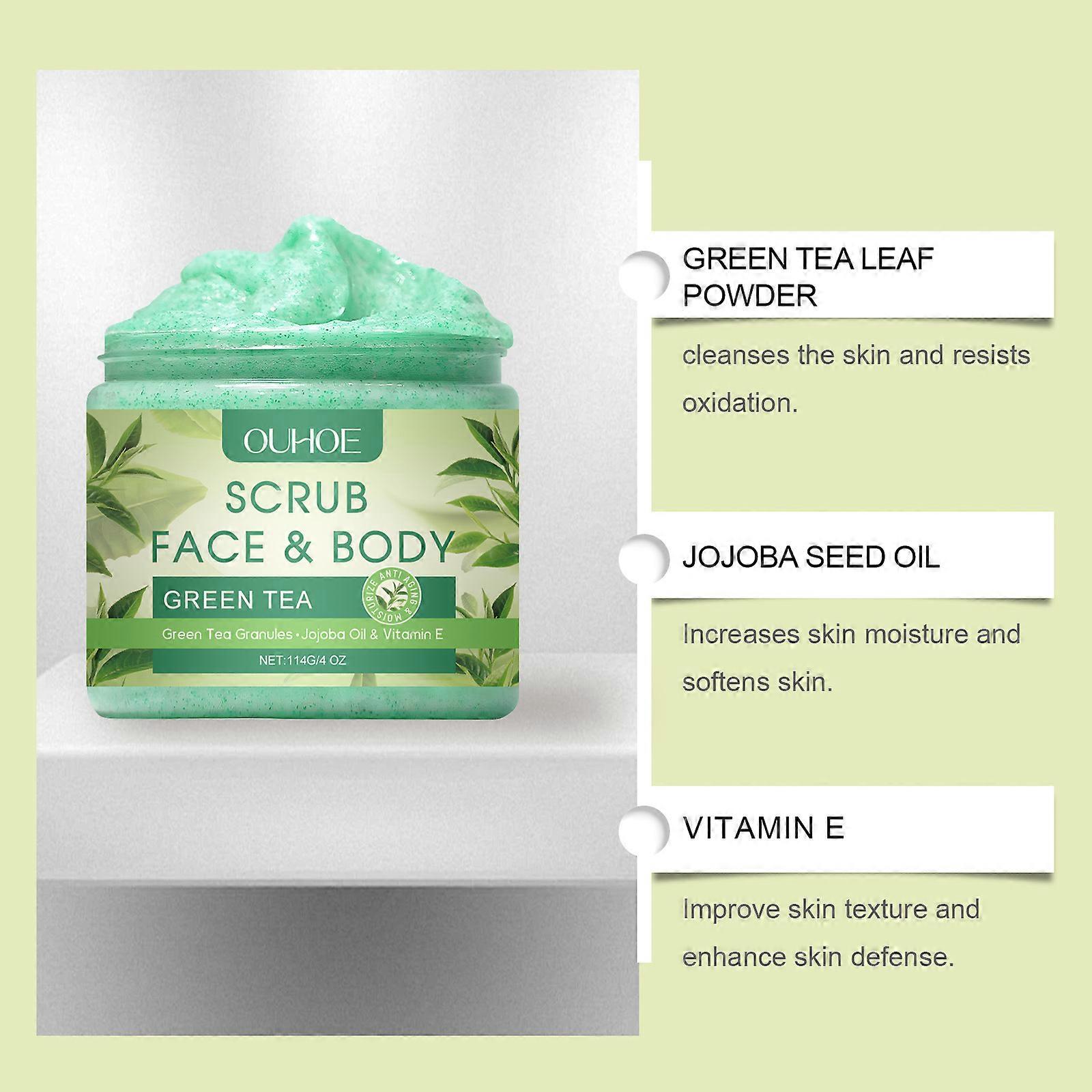 Face & Body Scrub, Green Tea Scrub For Face and Body Exfoliating, Face ...