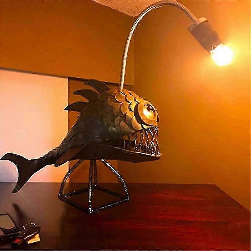 Rustic Usb Angler Fish Lamp,steampunk Style Cafe Shark Lamp | Fruugo UK