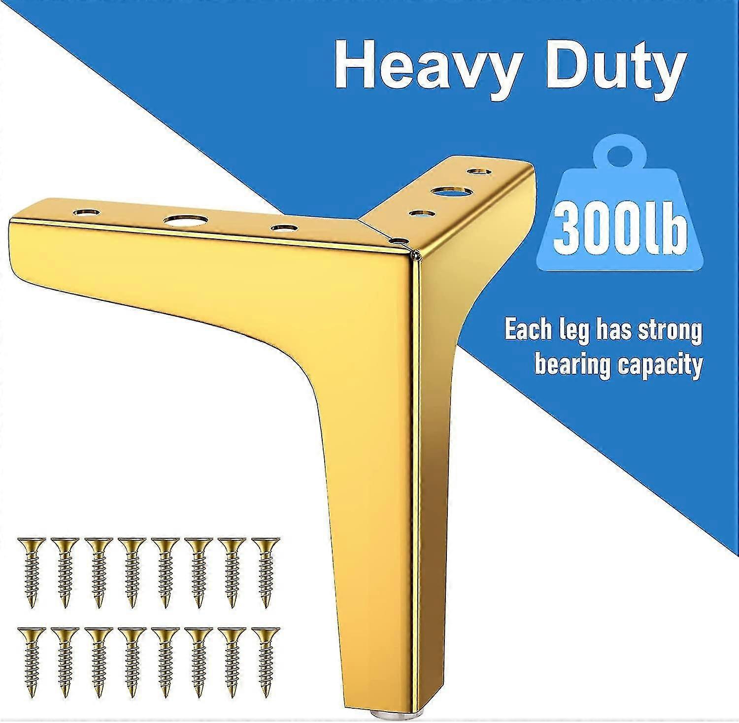 4 Furniture Legs, 10 Cm Modern Metal Triangular Table Legs Sofa With 16 ...