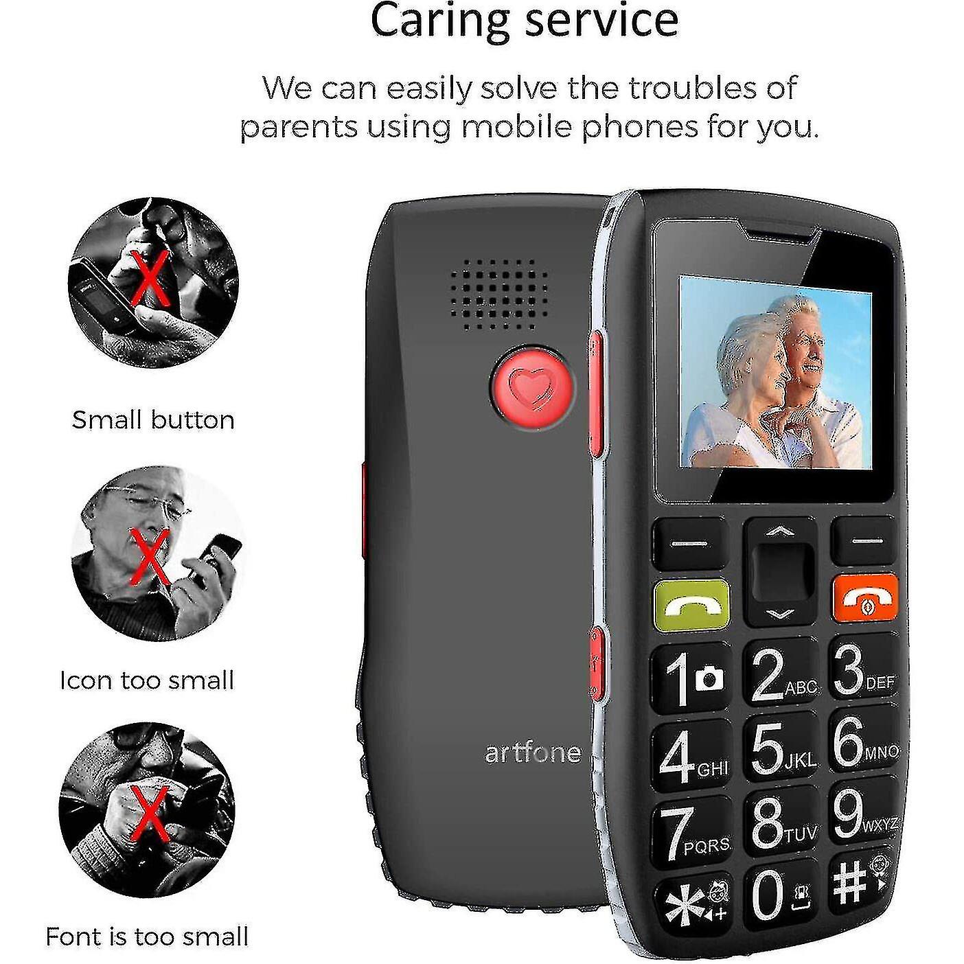 Mobile Phones For Elderly, Artfone Senior Mobile Phones With Sos Button ...