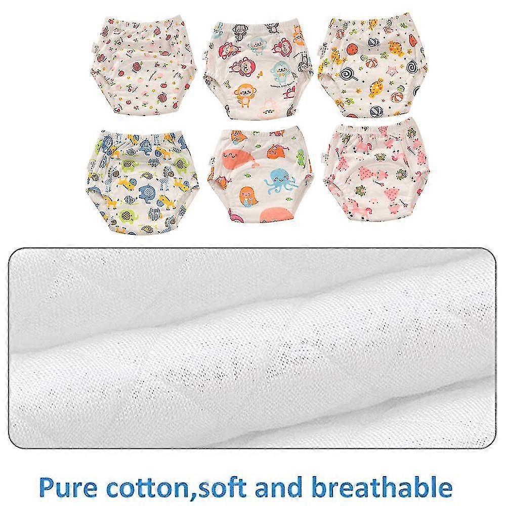 6 Pack Unisex Cotton Reusable Potty Training Waterproof Training Pants ...
