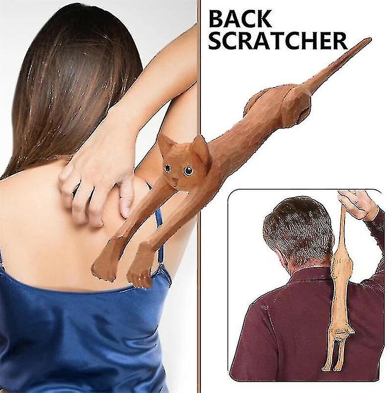 Wood Back Scratcher Cat Shaped Back Massager | Fruugo UK