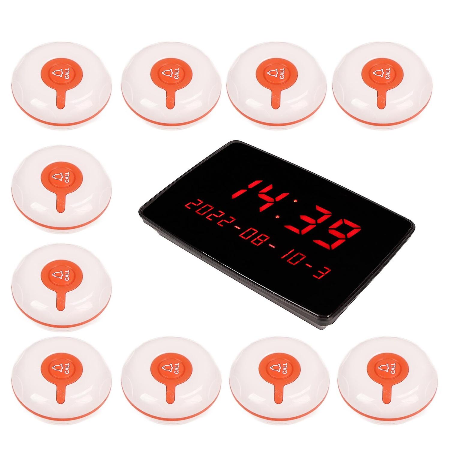 Wireless Calling System 10Pcs Waterproof Call Buttons 1 Display ...