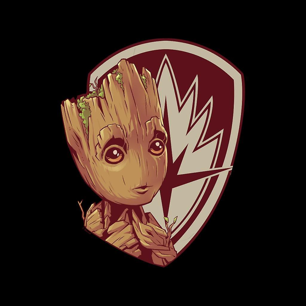 Marvel Guardians Of The Galaxy Vol 2 Red Shield Groot Women's T-Shirt ...