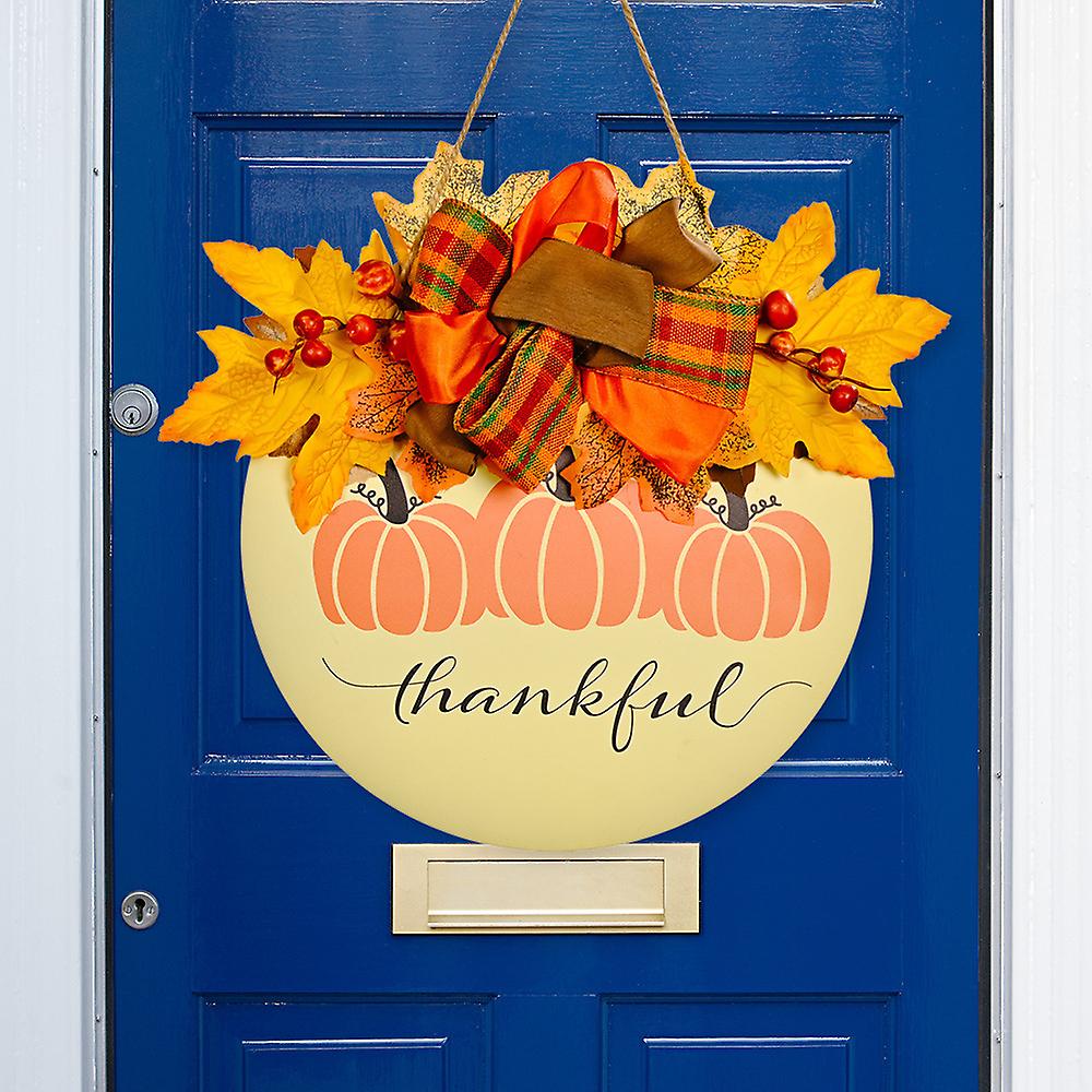 Halloween Autumn Signs Front Door Wreath Outdoor Decorations, Pumpkin ...