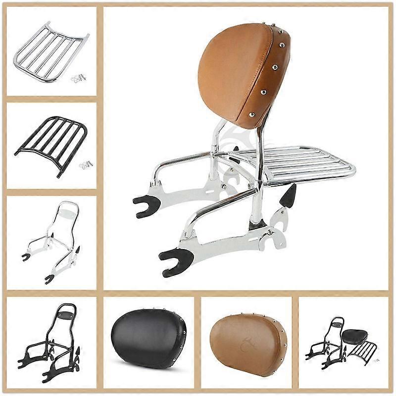 Motorcycle Motorbike Backrest Sissy Bar and Pad Luggage Rack For Indian ...