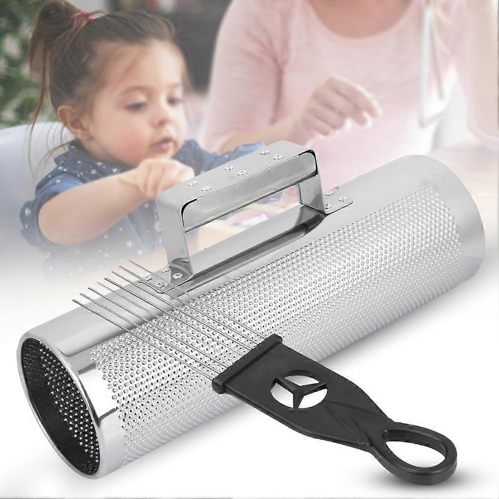 Metal Guiro With Scraper Black Cylinder Sand Shaker Hand Percussion ...