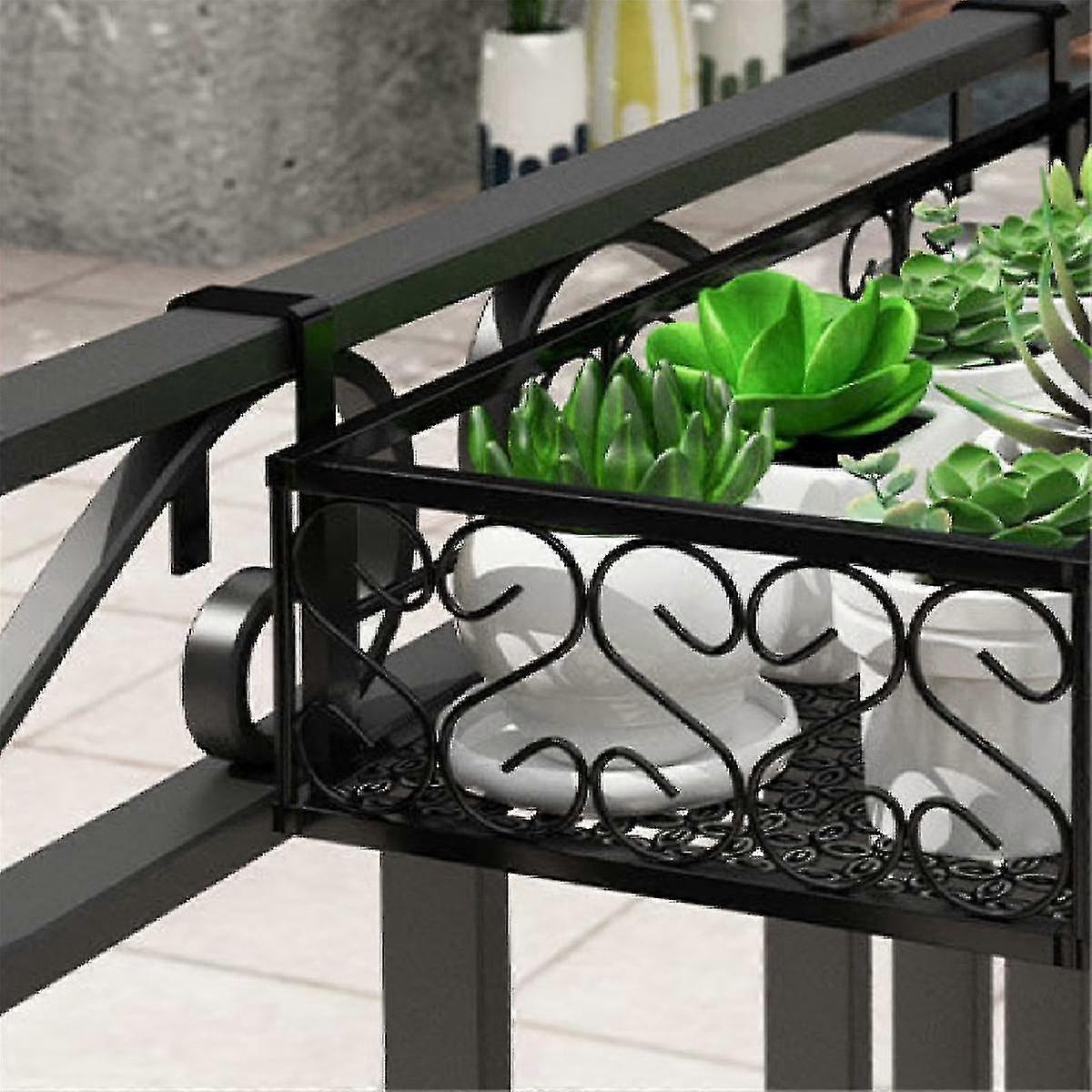 Hanging Flower Planter Pot Balcony Railing Holder Railing Hanging ...