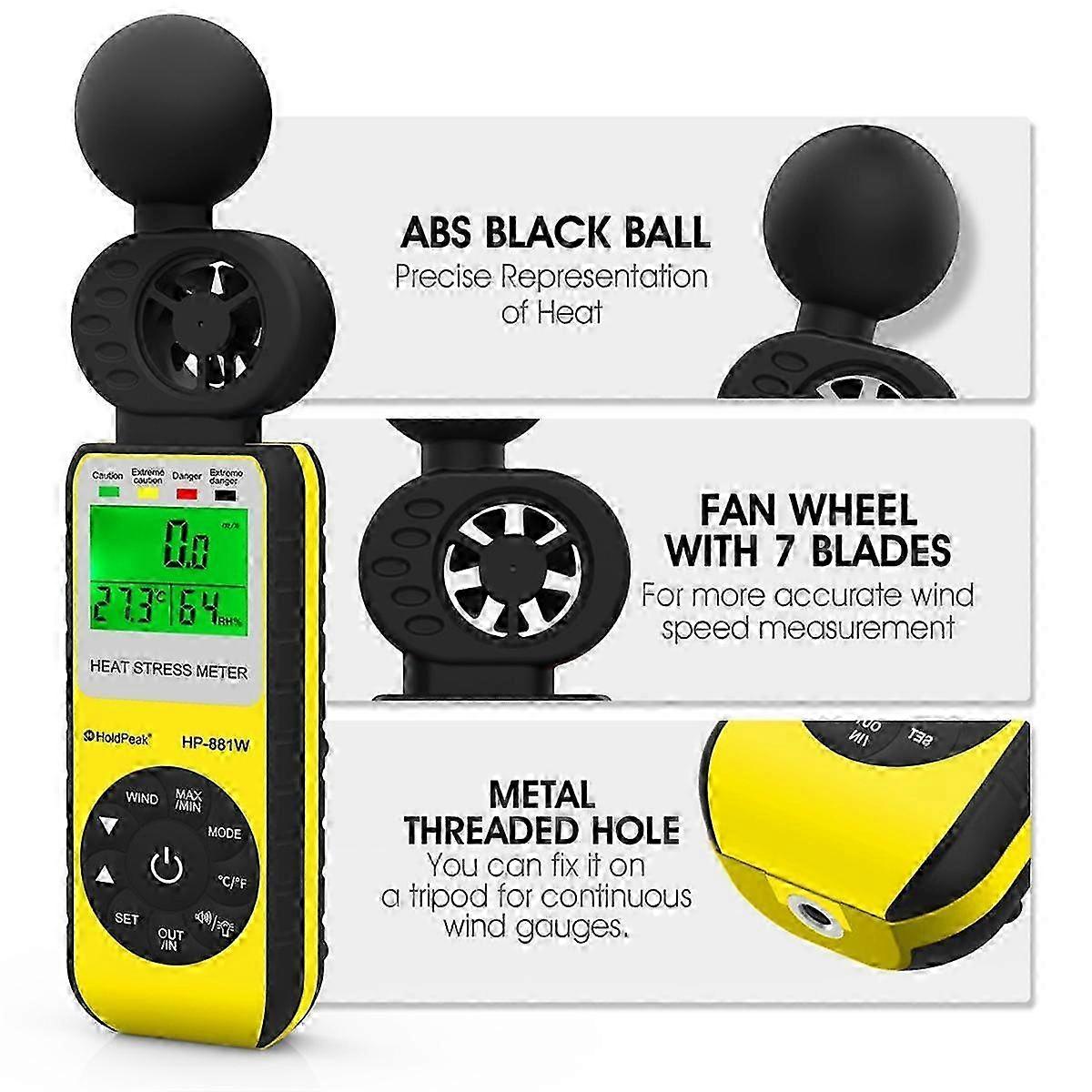 Digital Anemometer -881w(wbgt) Measuring Wind Speed Temperature Single ...