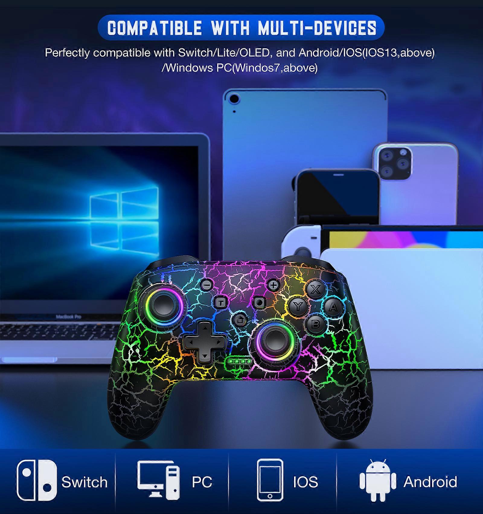 9 RGB Light Wireless Controller For Nintendo Switch/OLED/Lite/Android ...