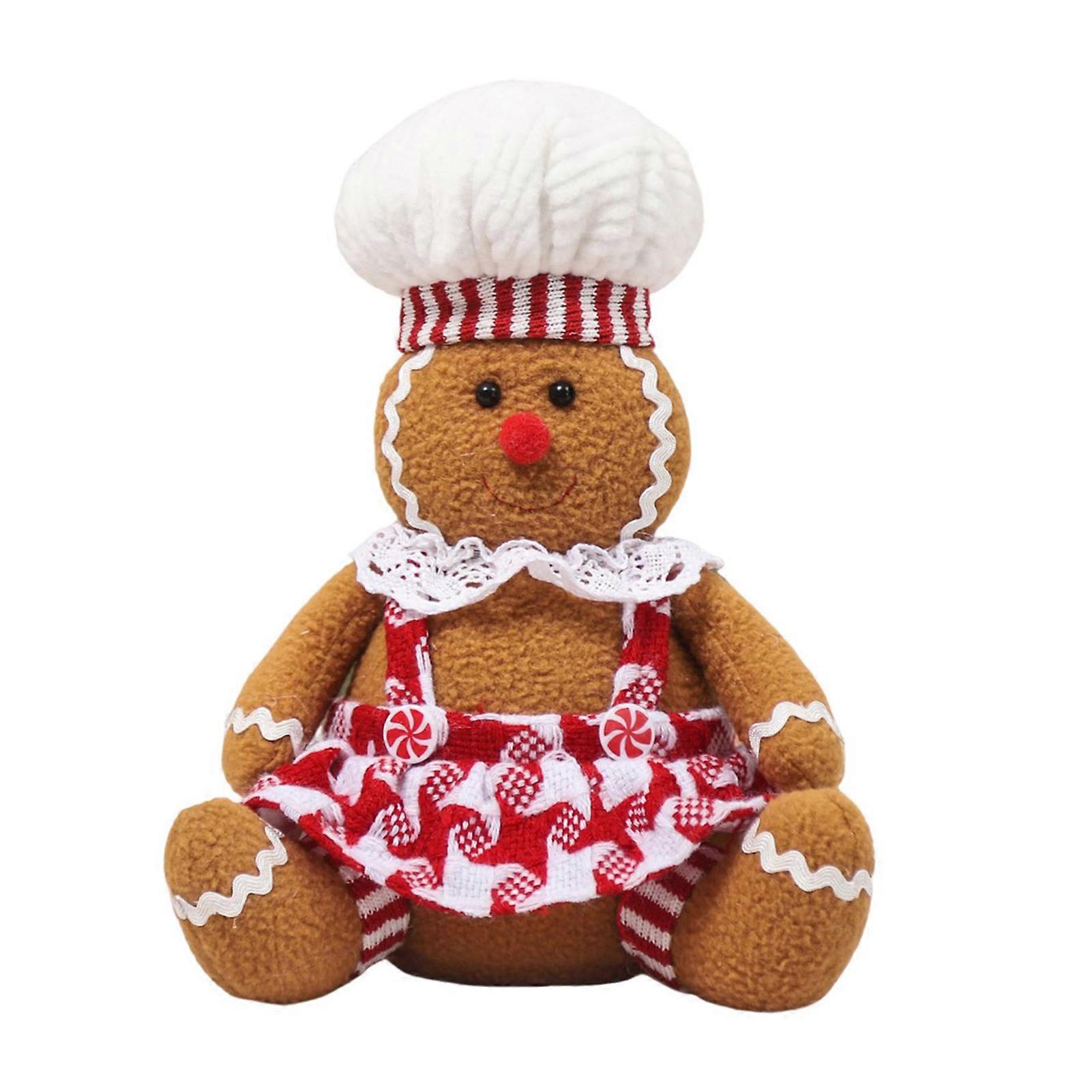 Christmas Plush Gingerbread Man Doll Soft Stuffed Xmas Doll Toy for ...