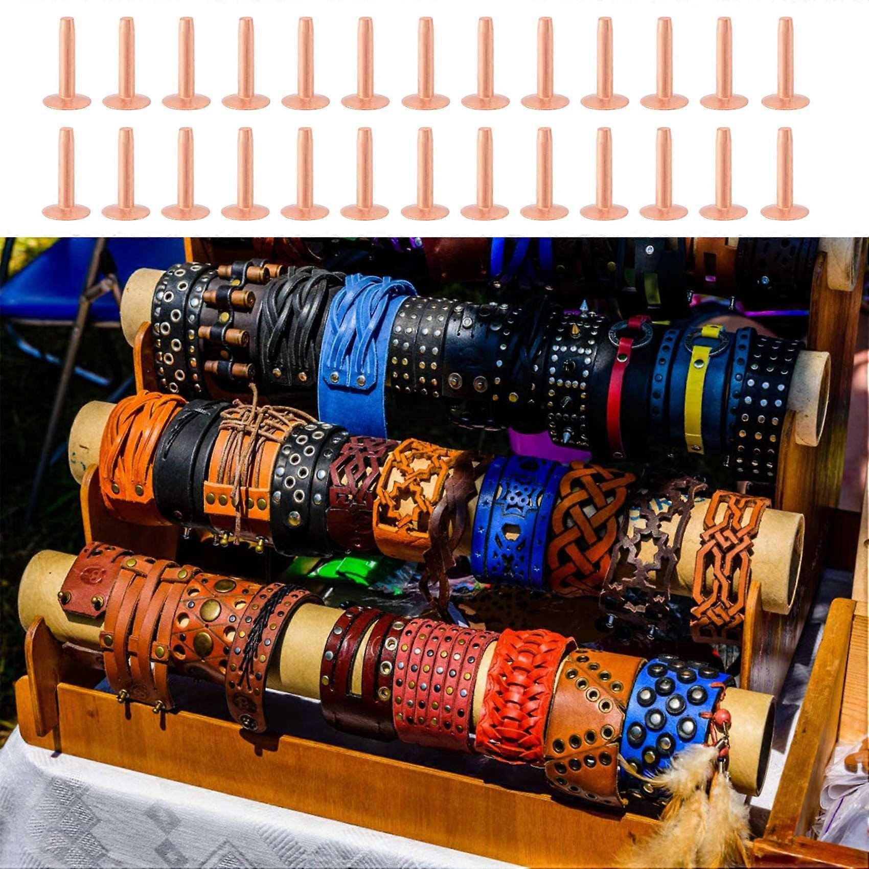 100 Sets Copper Rivets and Burrs Leather Copper Rivet Fastener for ...