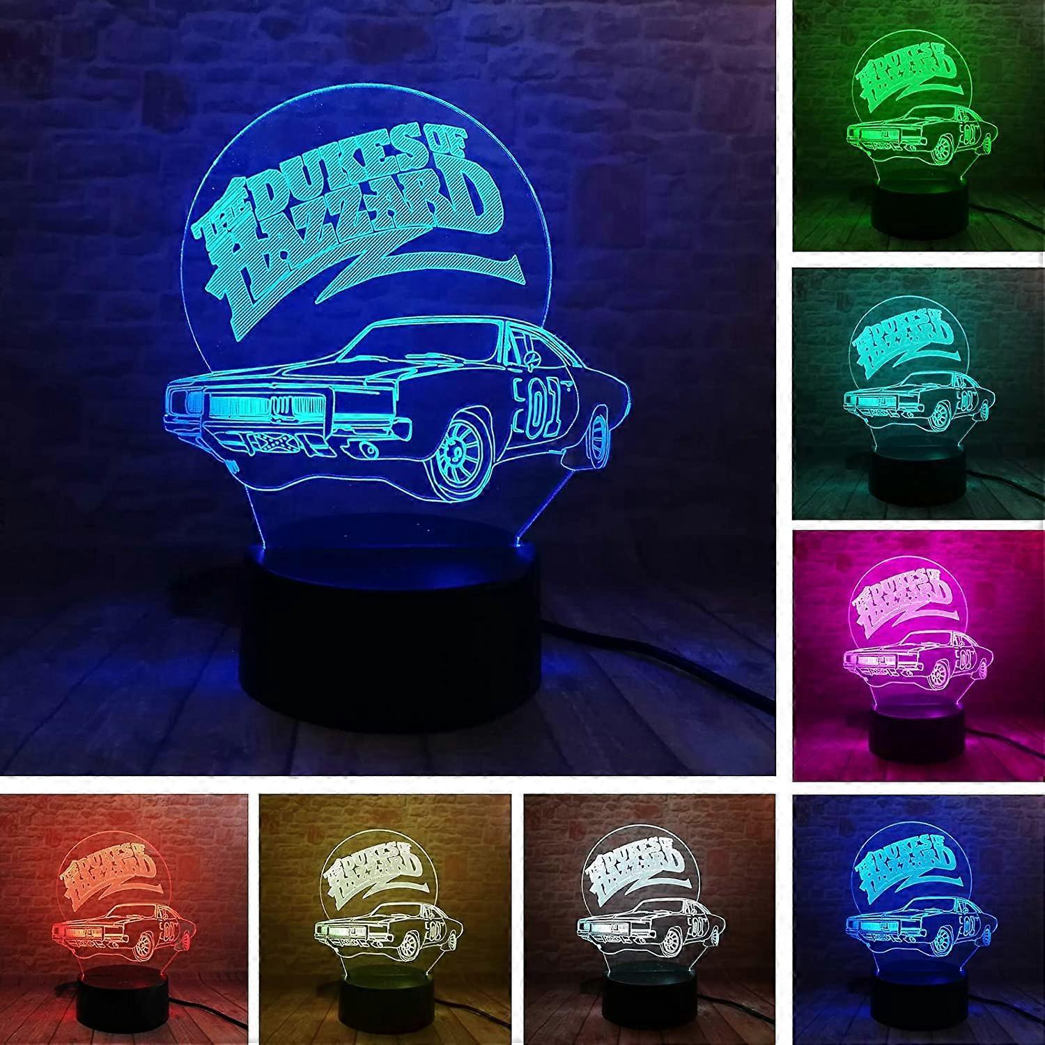 Wekity 3D Lamp 01 AUTO The Dukes of Hazzard General Lee Car Night Light ...