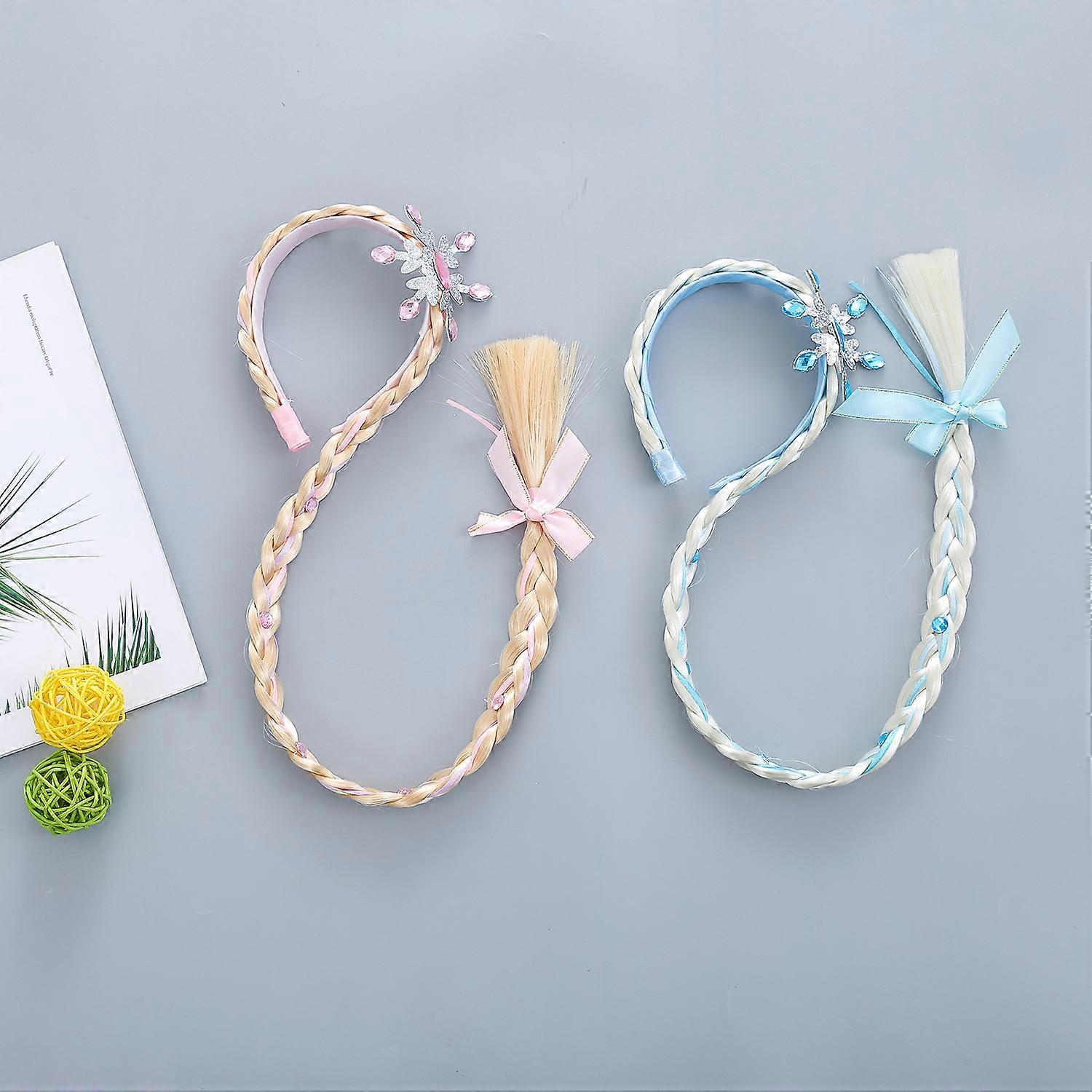 Girl Princess Hair Accessories Kids Elsa Anna Cinderella Crown Set Wig ...