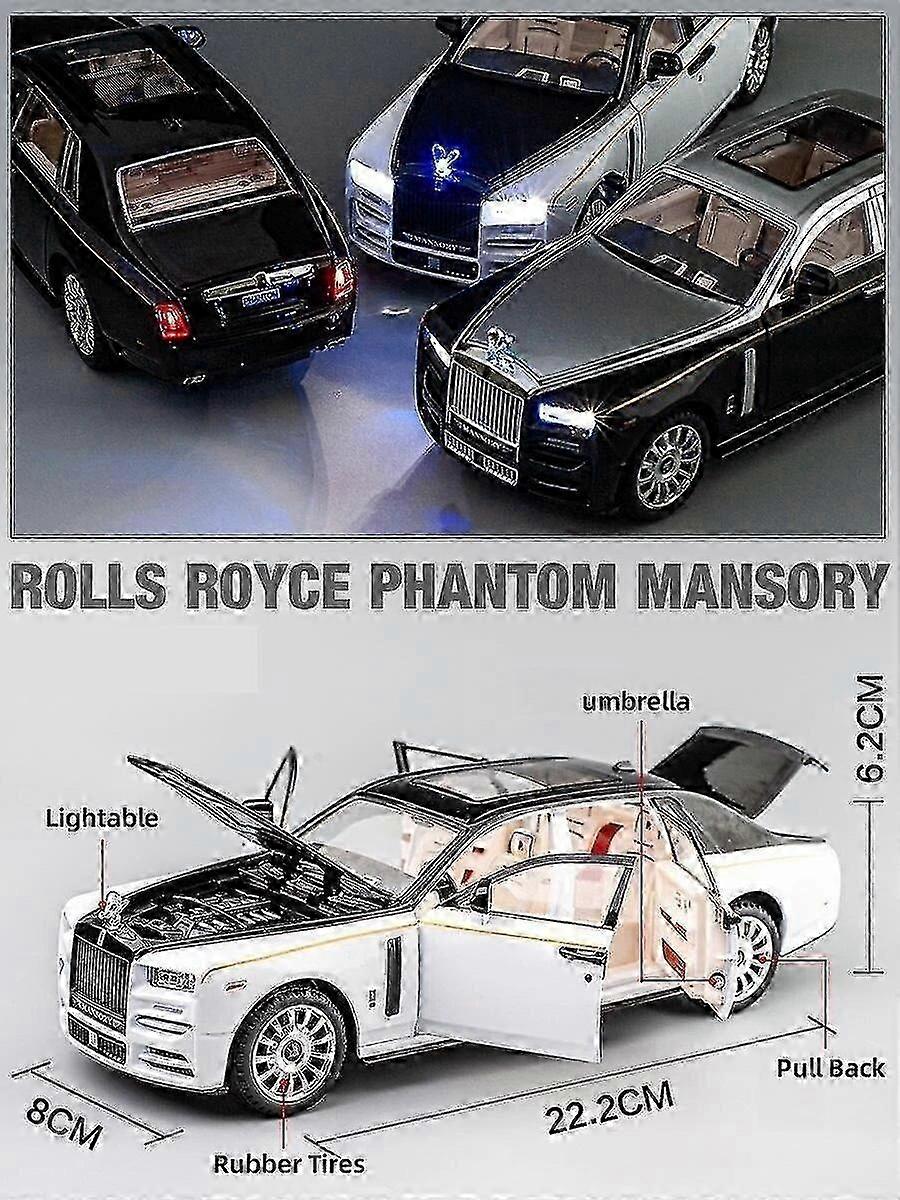 1/24 Rolls Royce Phantom Toy Car Model Diecast Metal Luxury Miniature ...