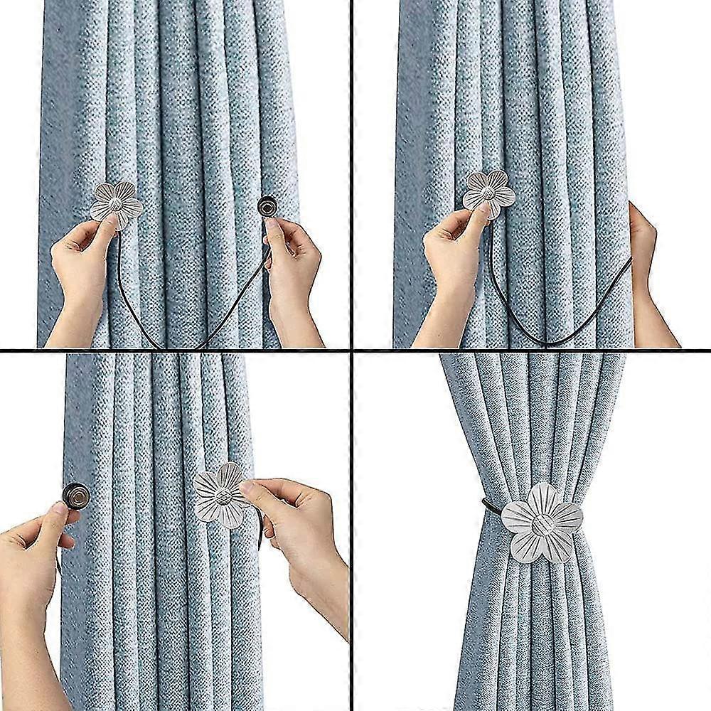 Curtain Buckle, 2 Pieces Magnetic Curtain Rope, Curtain Tiebacks ...