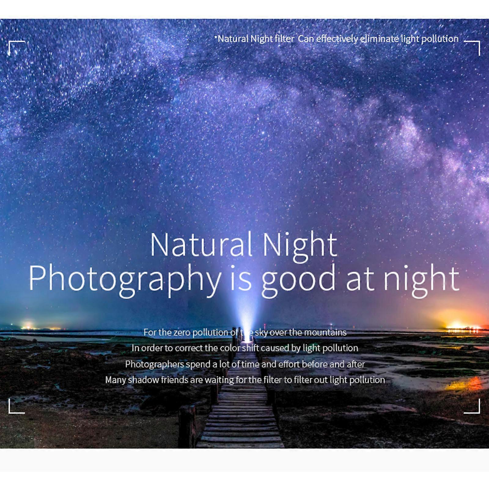 Anti-light Pollution Filter Natural Night Filter 49-82mm for Night ...