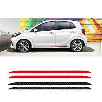 For KIA Picanto Morning Carbon Fiber Sport Door Side Skirt Stripes Car ...