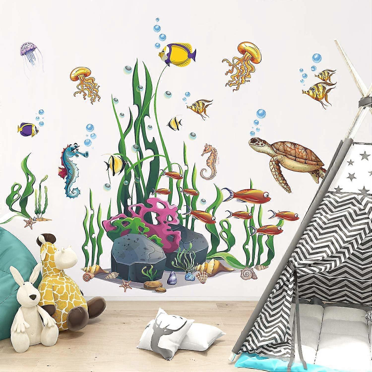 Ocean Wall Decals Under The Sea Fish Wall Stickers Ocean Animals Wall ...