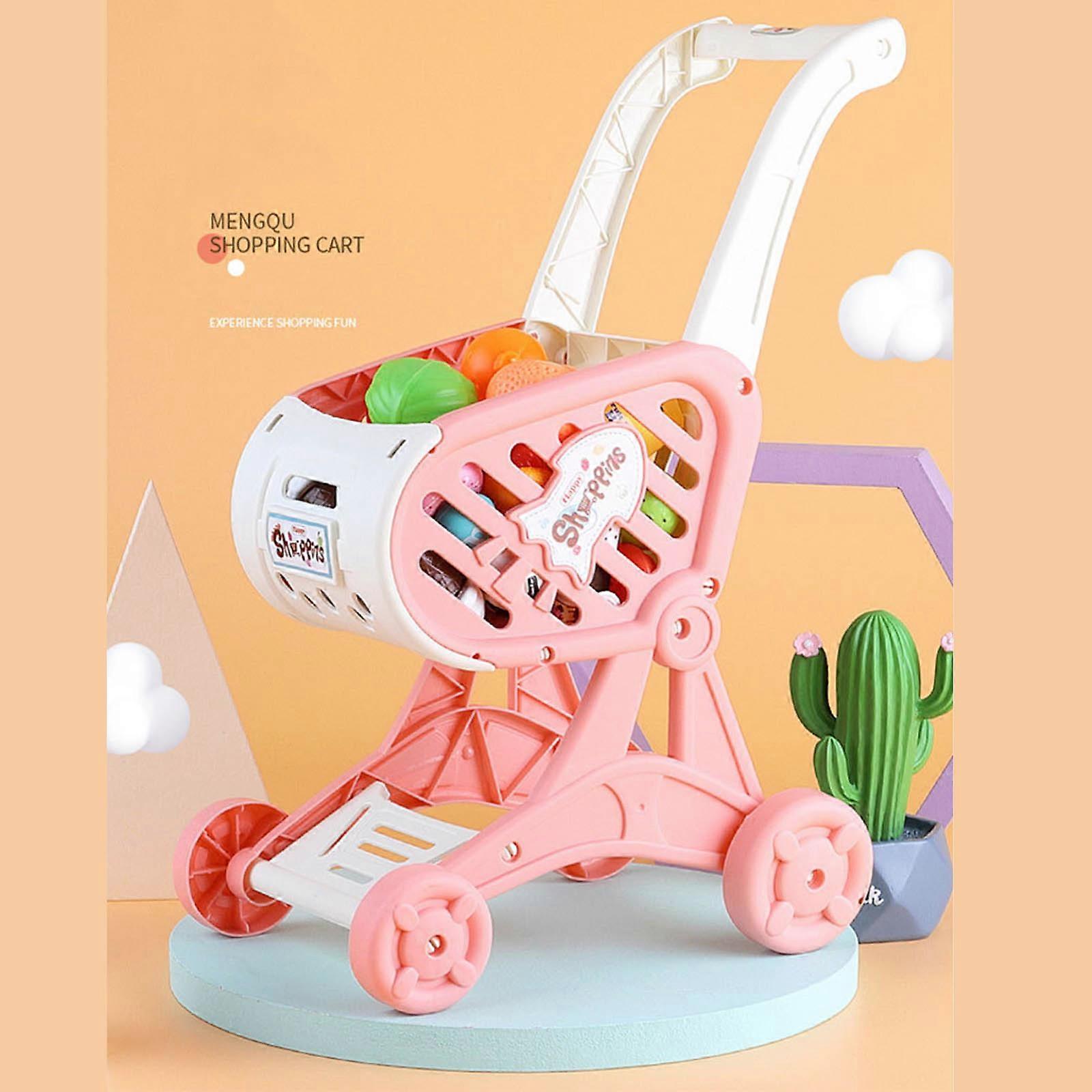 Shopping Day Grocery Cart Toy Shopping Cart with Pretend Play Food ...