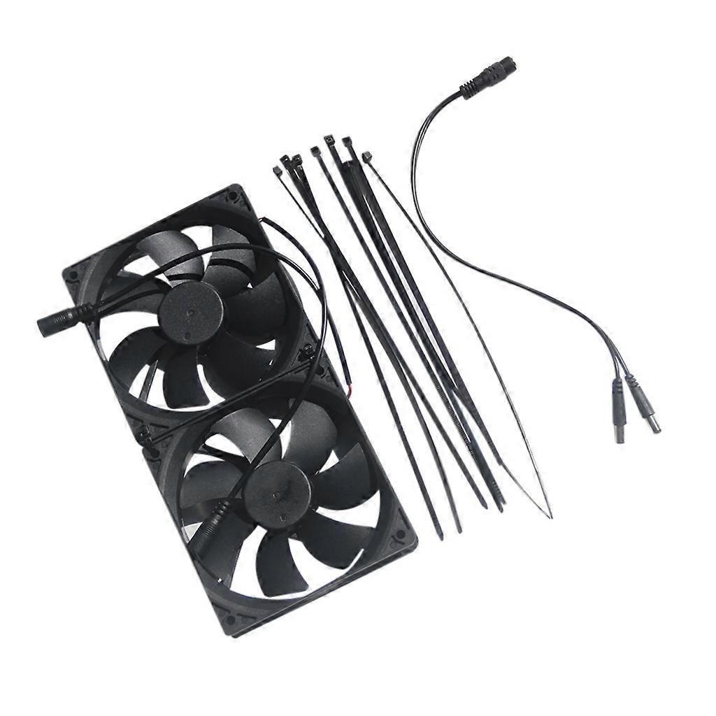 Double Solar Panel Exhaust Fan for Outdoor Pet Homes Cooling Air ...